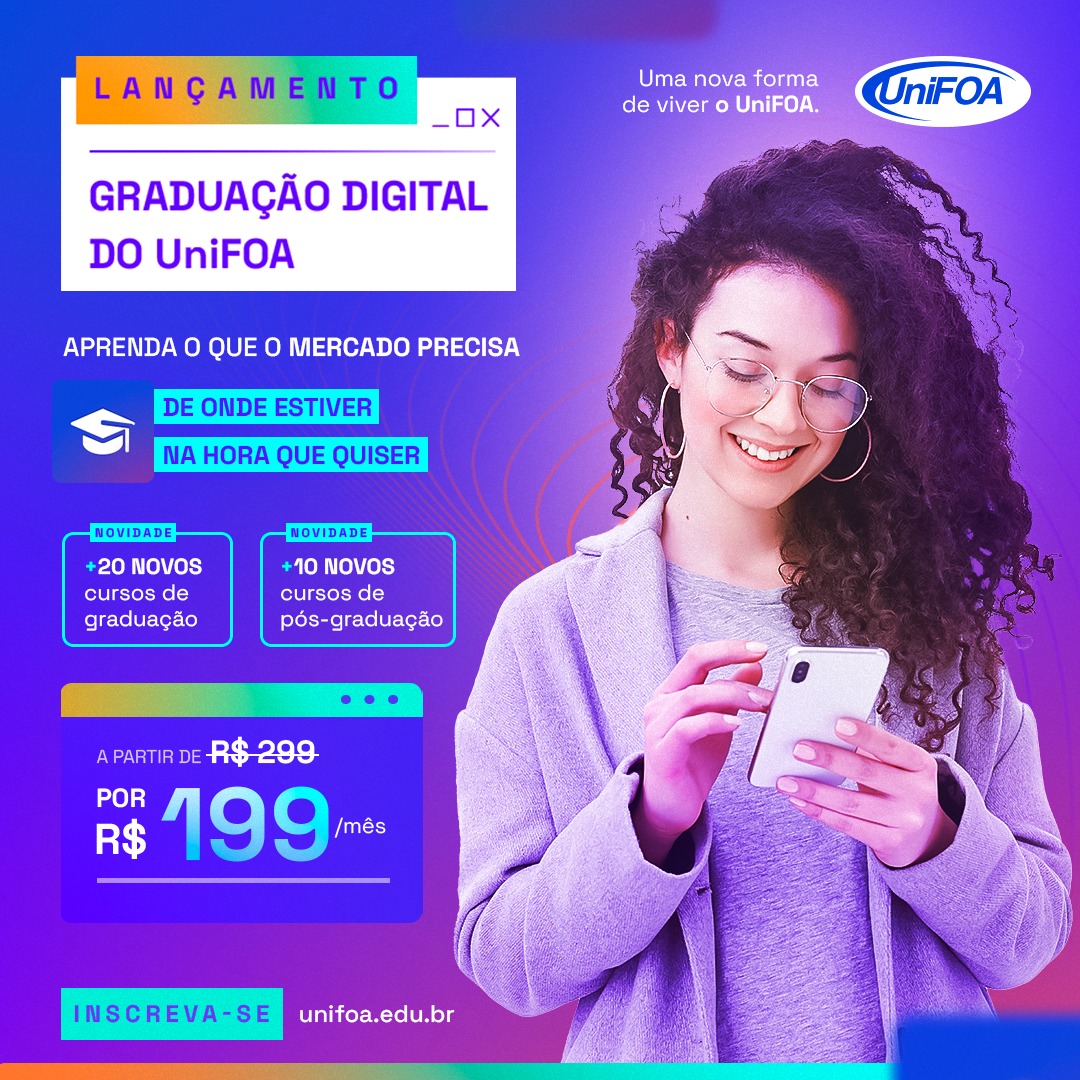 UniFOA lança Graduação e Pós Digital com inscrições para 30 cursos de ...